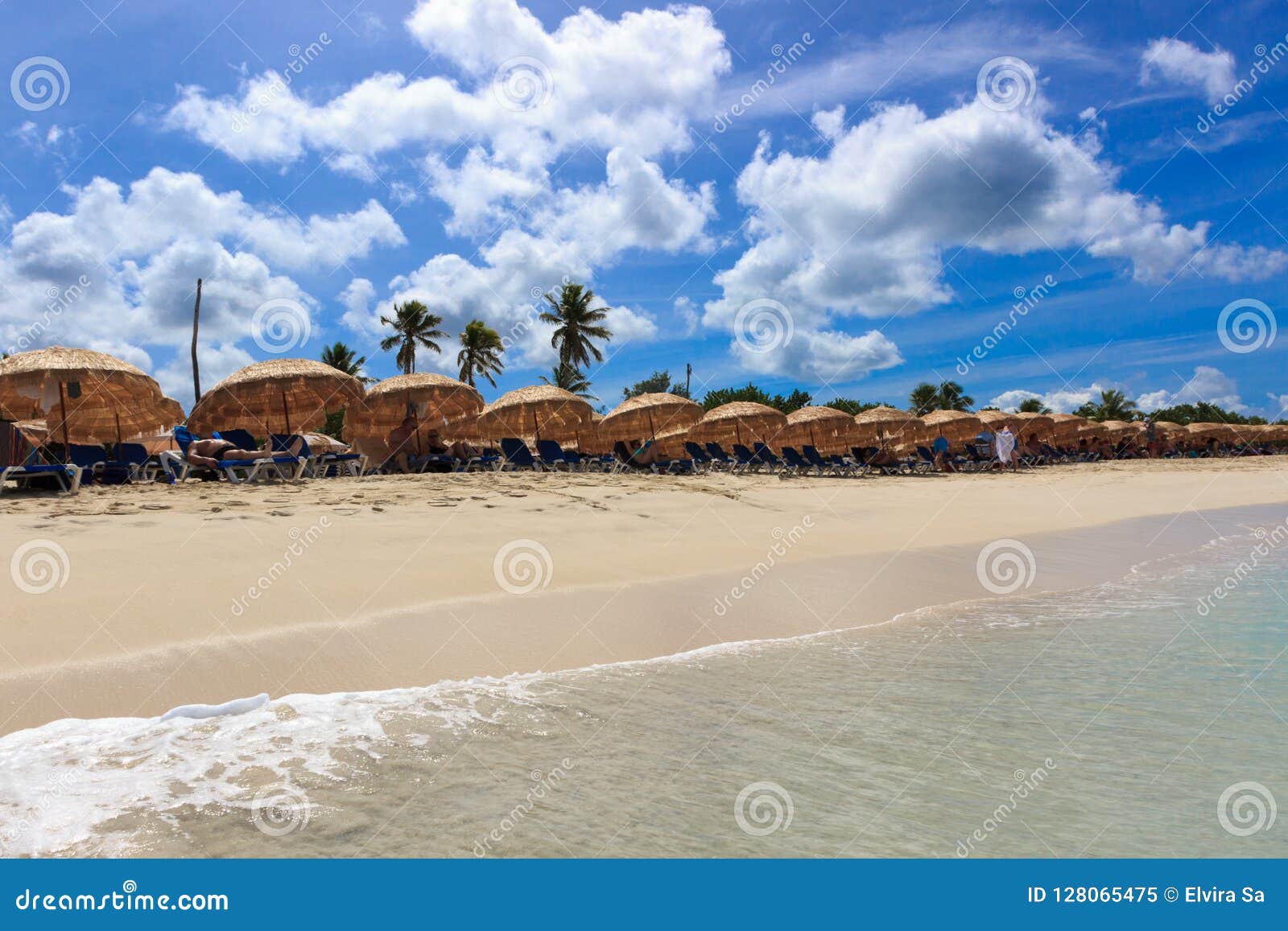 Mullet Bay Beach in St. Maarten Editorial Image - Image of chairs ...