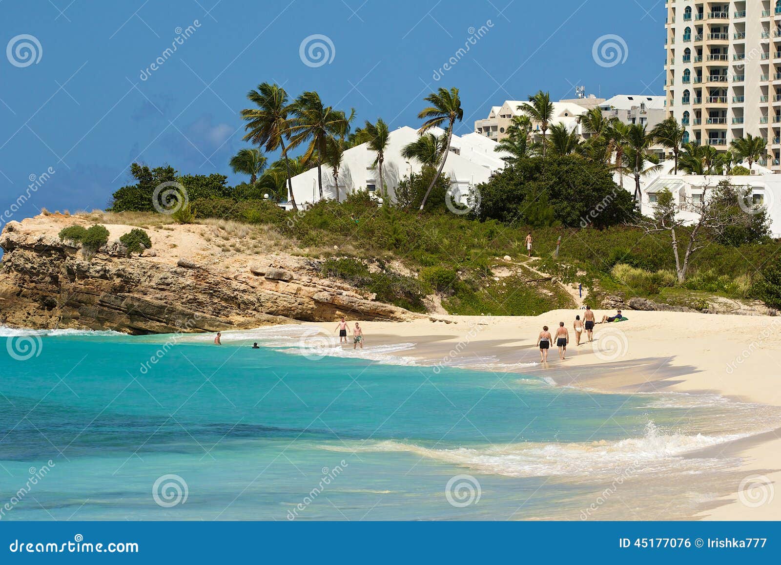 Mullet Bay, St Marten editorial photo. Image of rocks - 45177076