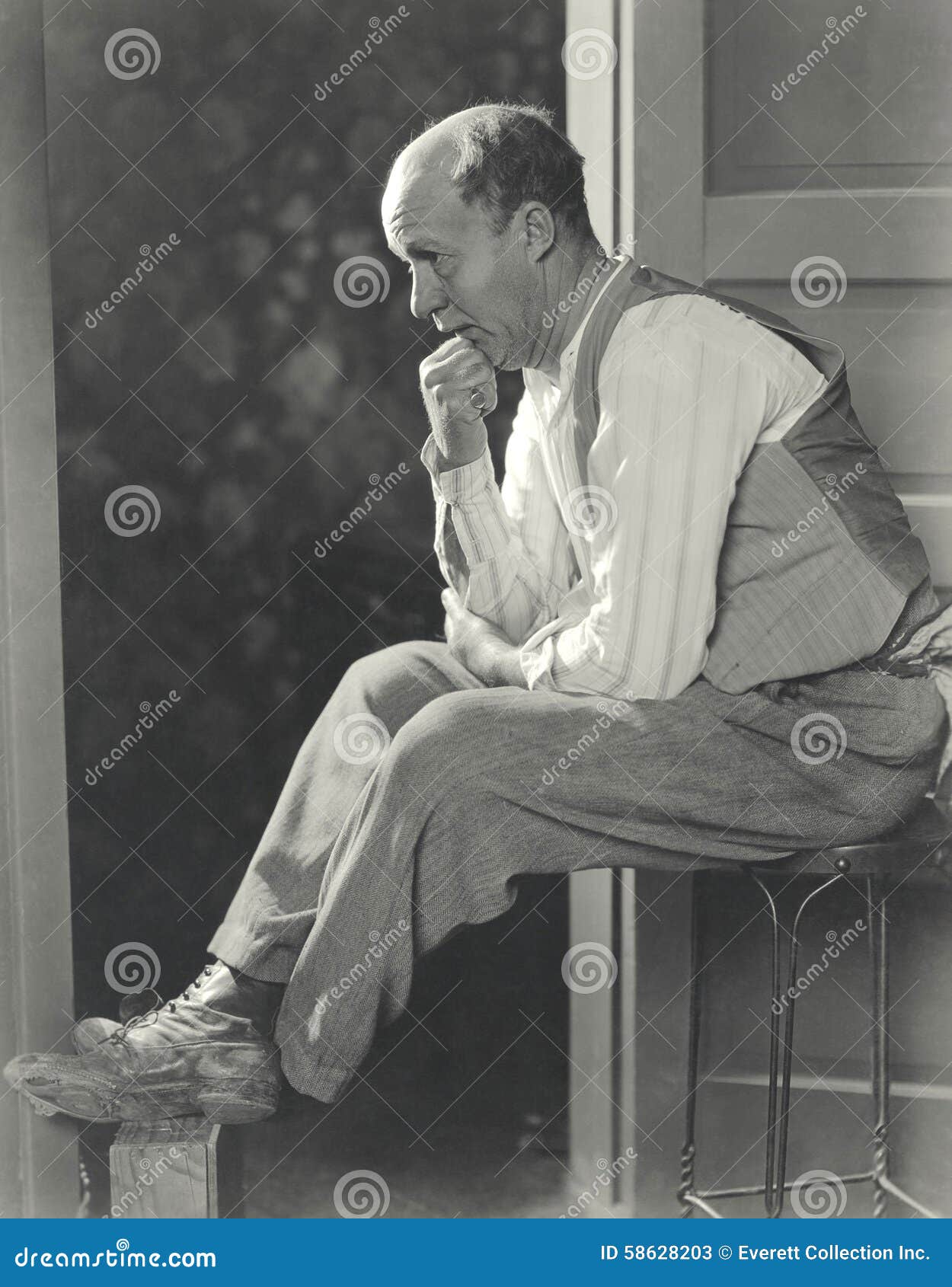 Mulling it over stock image. Image of door, legs, deep - 58628203