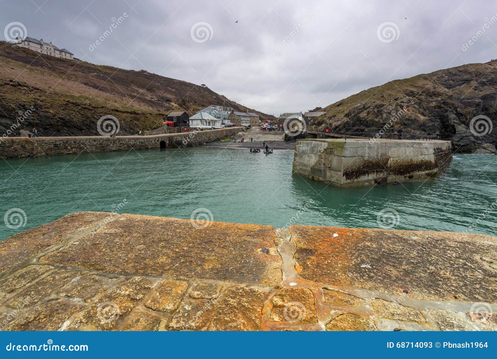 Mullion Harbour stock image. Image of coast, helston - 68714093