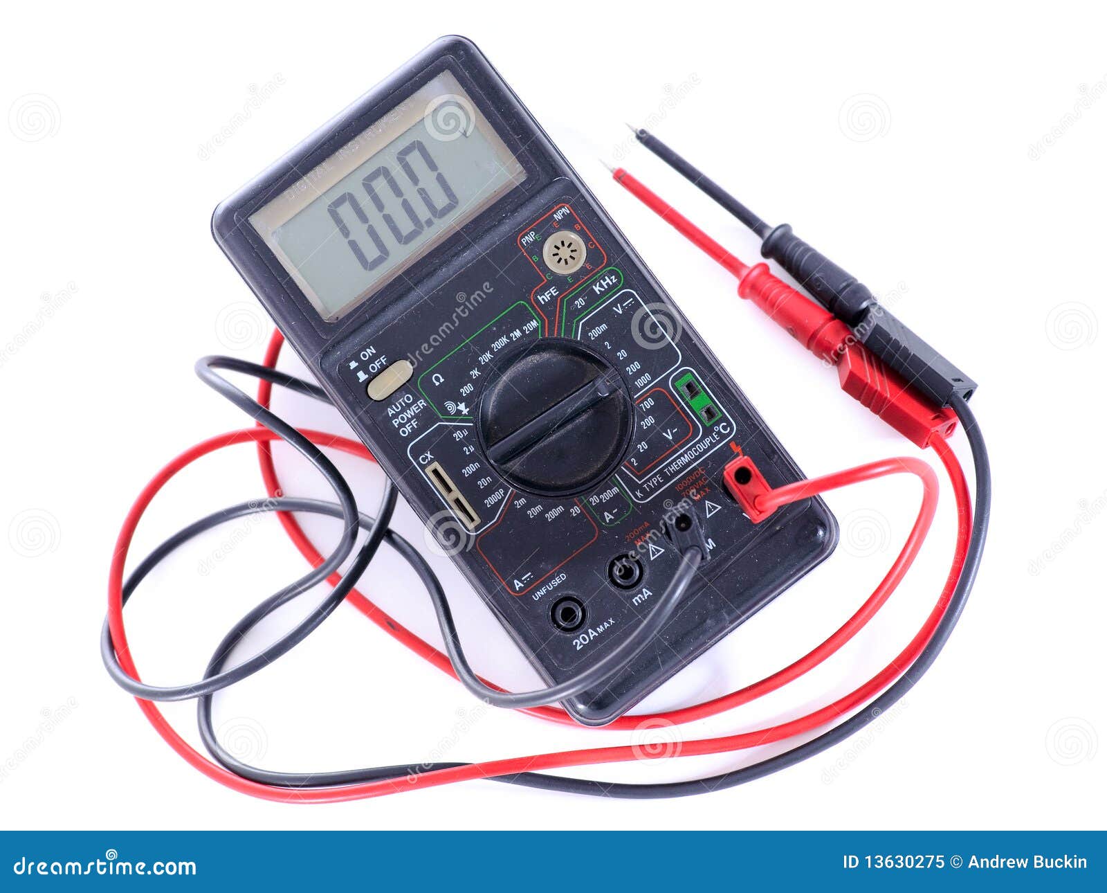 Multímetro imagen de archivo. Imagen de digital, impedancia - 13630275