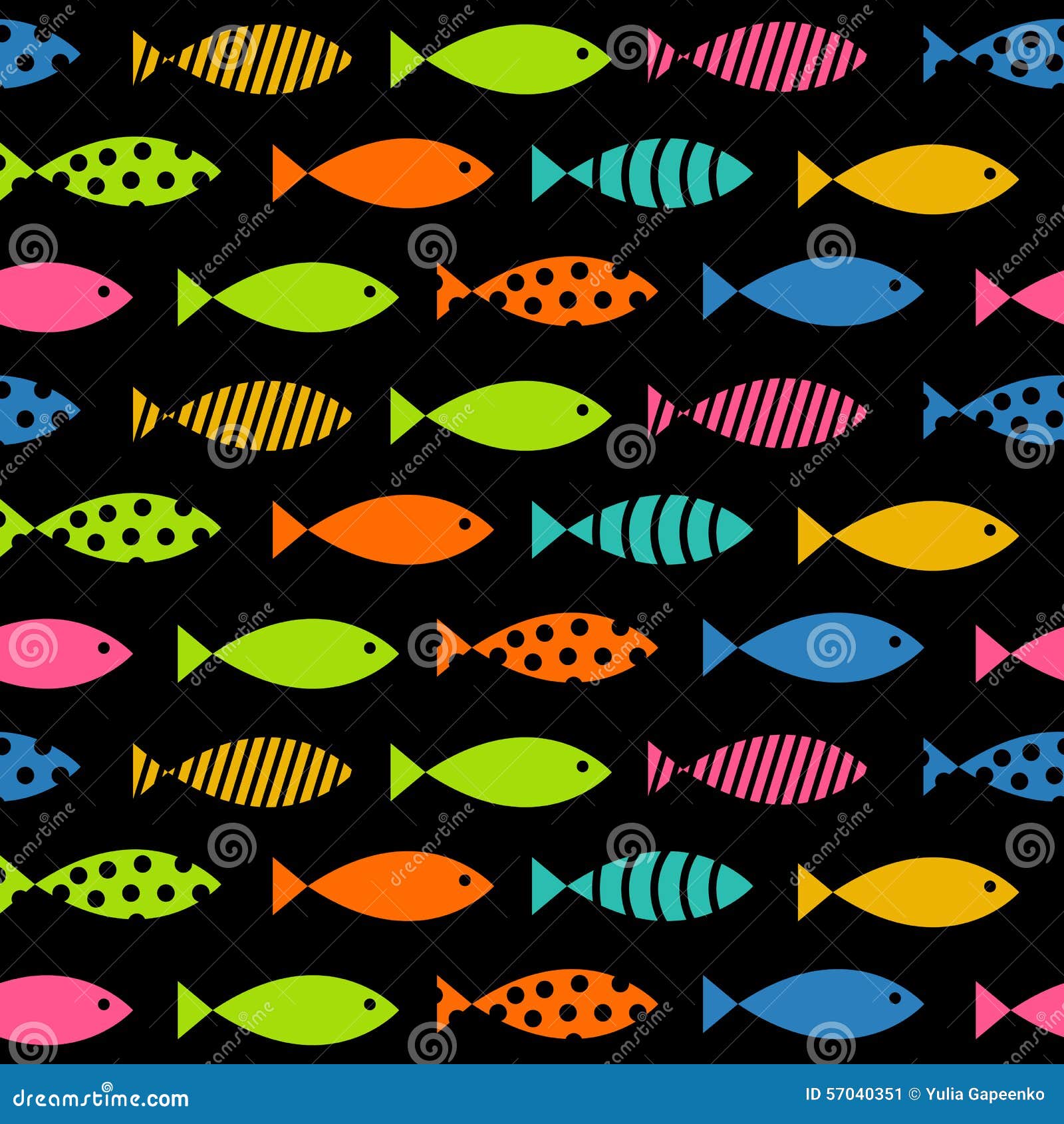 Mult Fish Seamless Pattern Background Vector Stock Vector ...