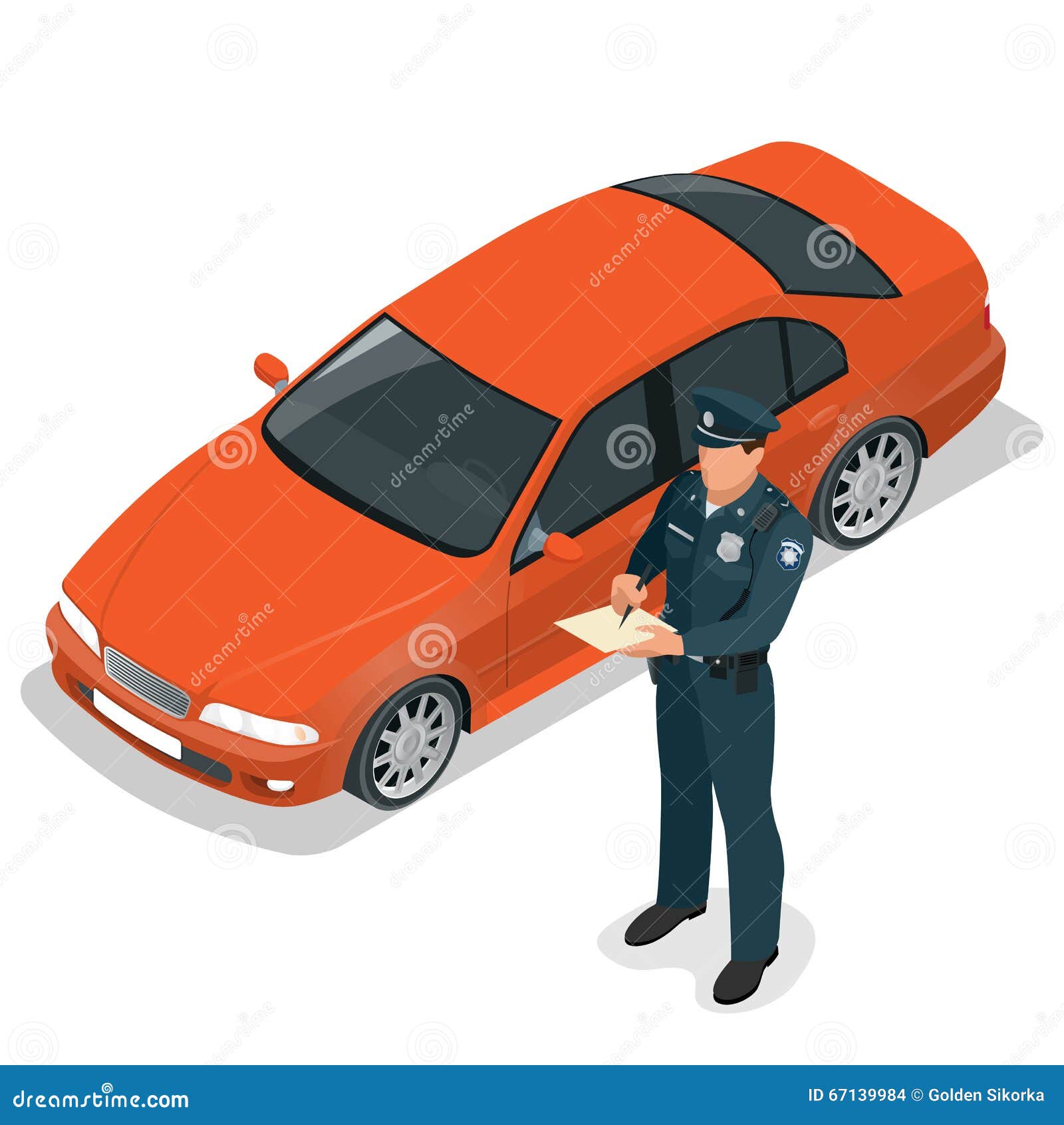Multa Por Exceso De Velocidad De La Escritura Del Policía Para Un