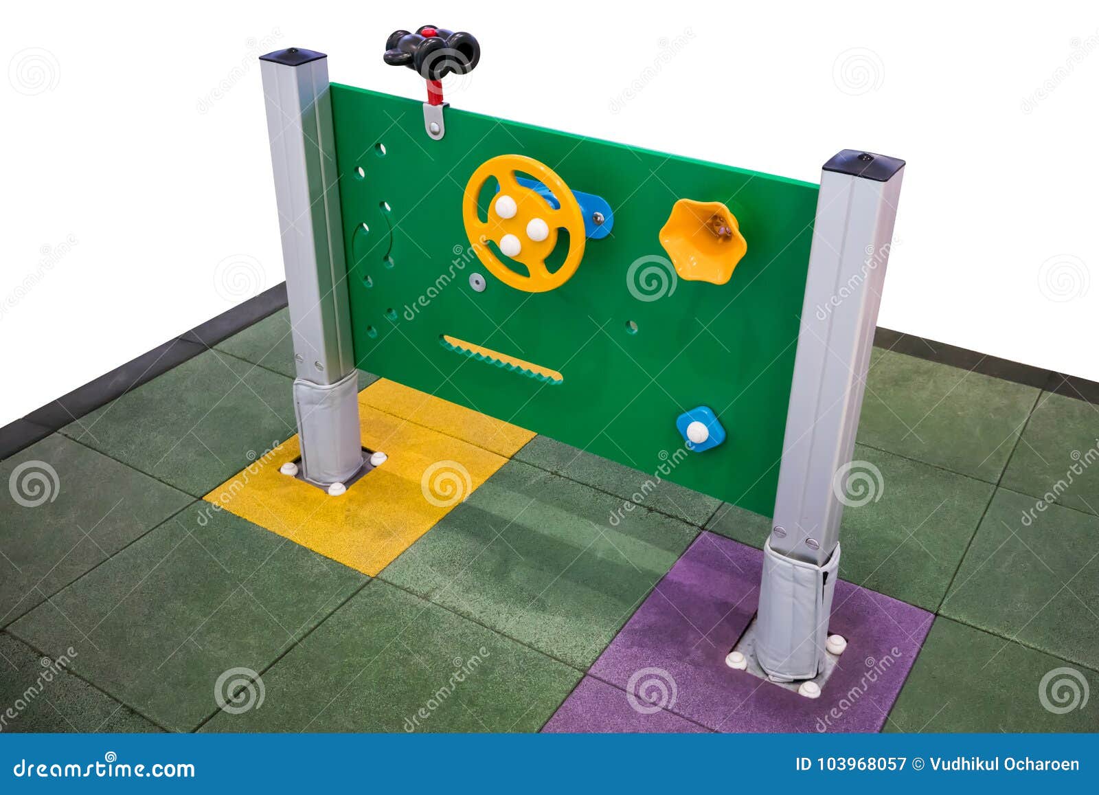 Multi Activity Panel at Small Playground. Equipment for Kid Imagination ...