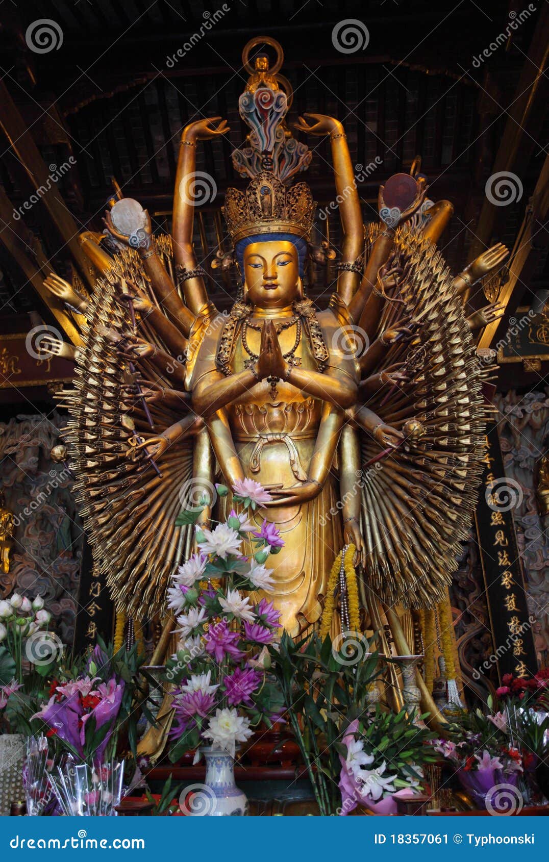 Multi armed buddha statue stock image. Image of worship - 18357061
