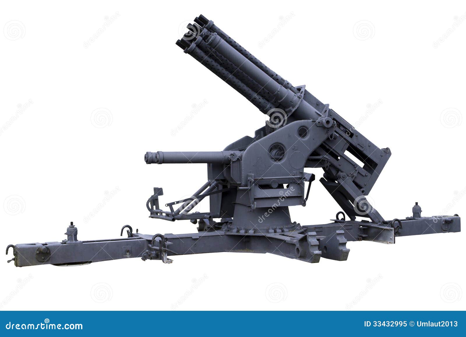 Multi-barreled Anti-aircraft Gun Stock Image - Image of heavy, forces ...