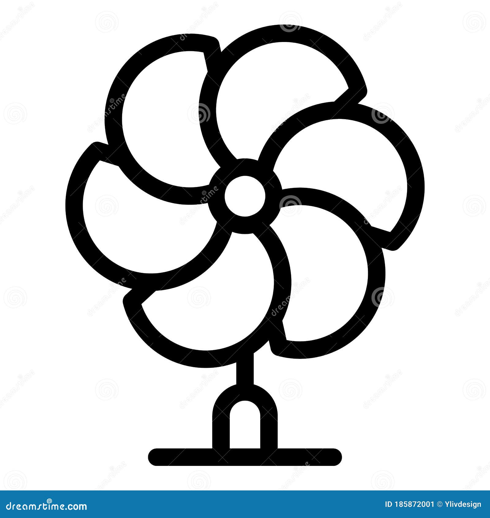 Multi Blade Propeller Icon, Outline Style Stock Vector - Illustration ...