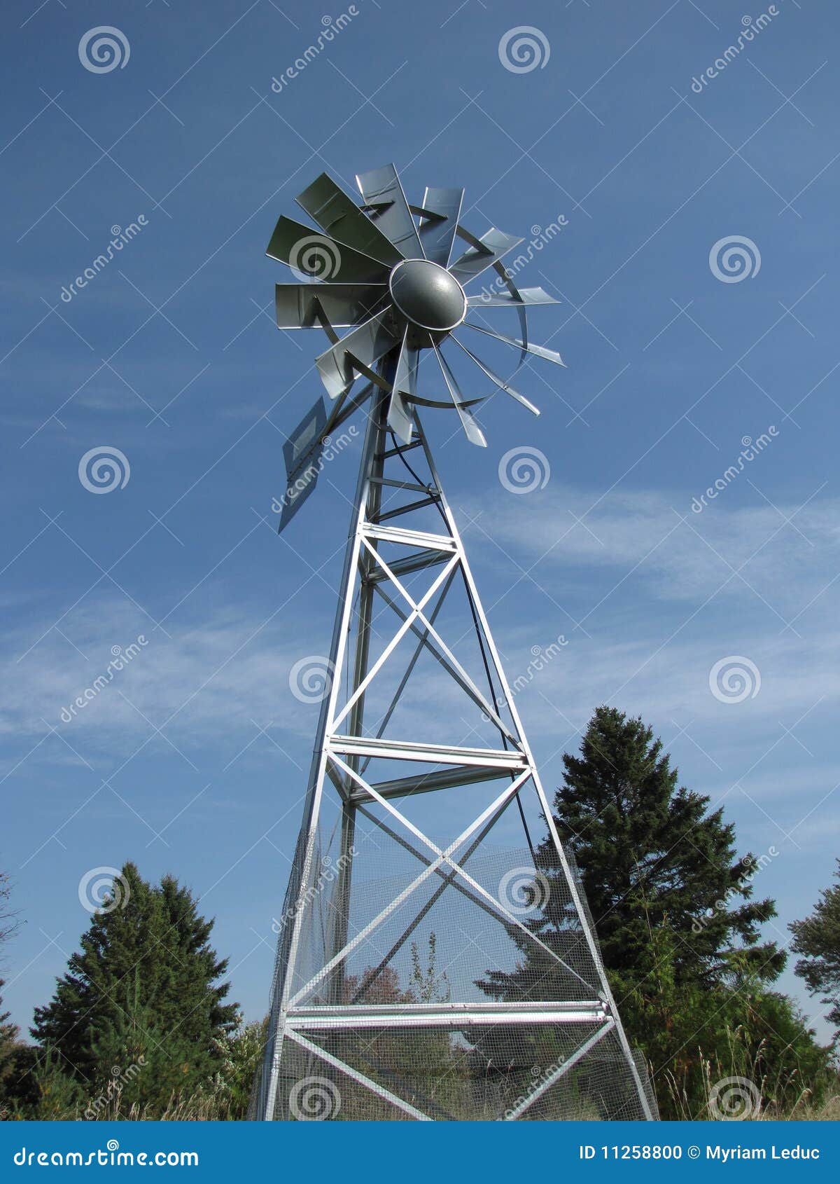 Multi-bladed Steel Windmill Stock Photo - Image of mill, front: 11258800