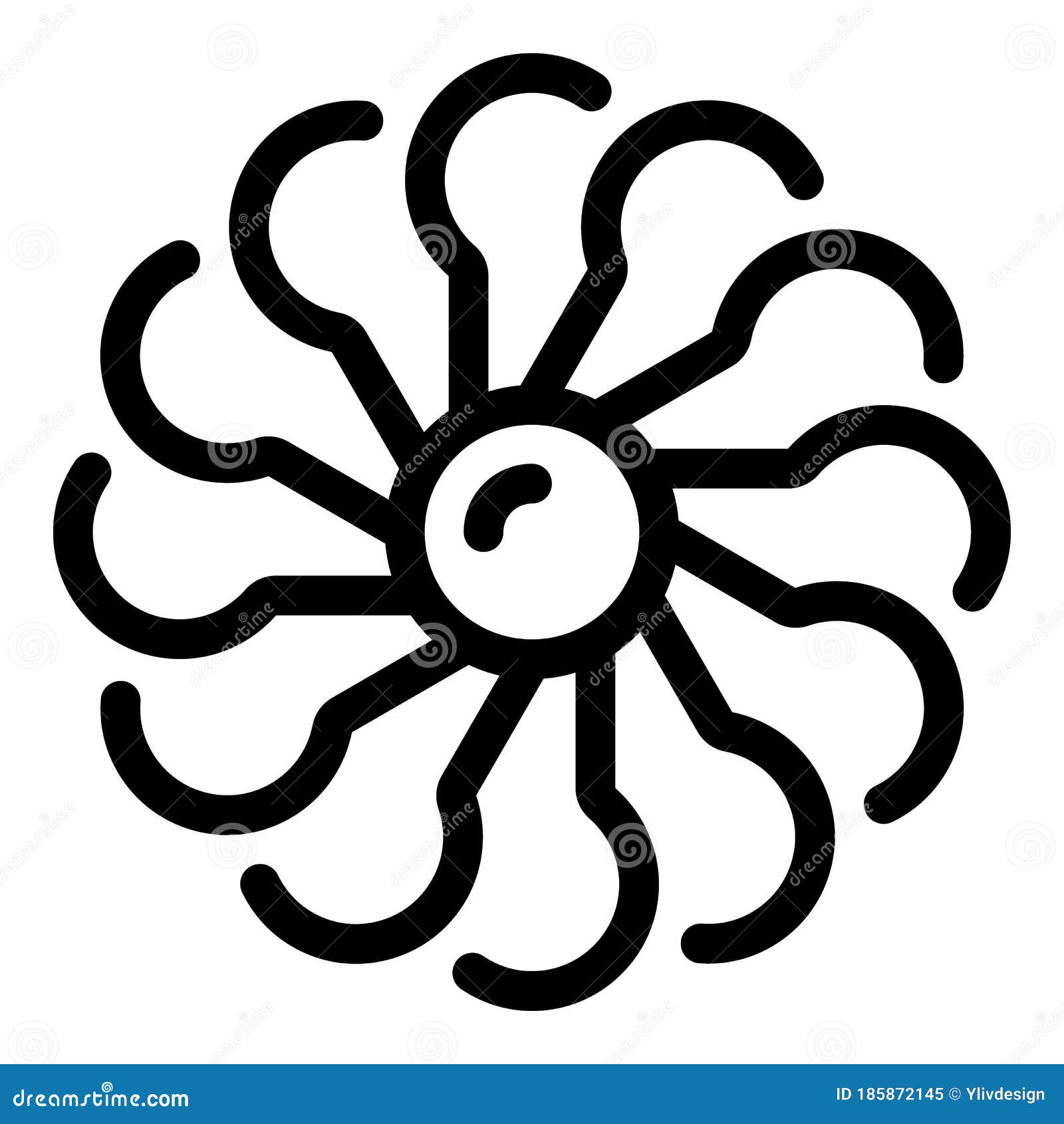 Multi Blades Rotator Icon, Outline Style Stock Vector - Illustration of ...