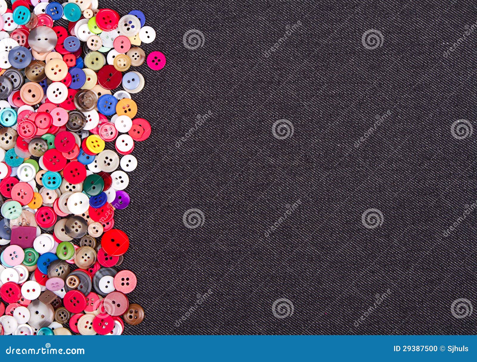 Multi Bottoni Colorati Su Denim Fotografia Stock - Immagine di disegno ...