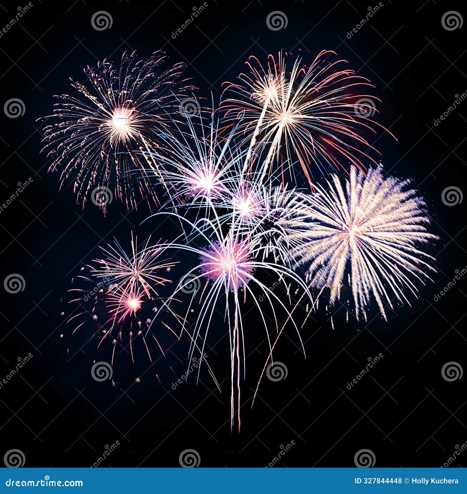 Multi-burst Fireworks 54-59 Stock Photo - Image of display, fourth ...