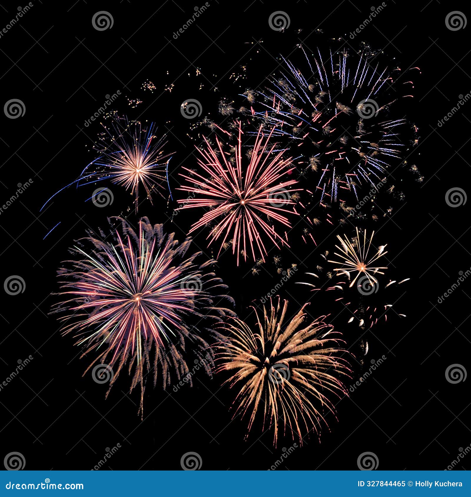 Multi-burst Fireworks 54-59 Stock Image - Image of square, holiday ...