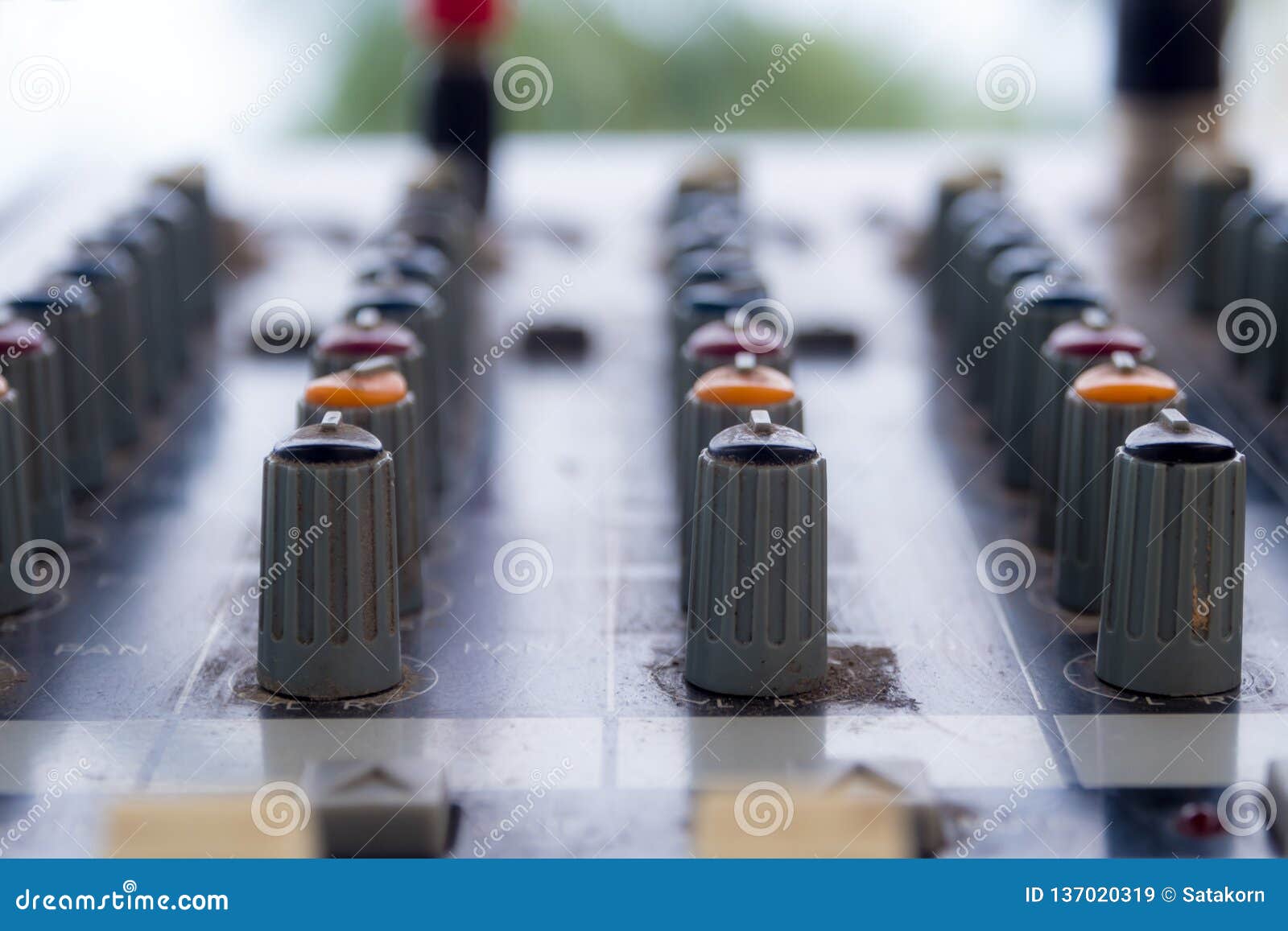 Multi-button Rotary Switch on the Old Amplifier Stock Image - Image of ...