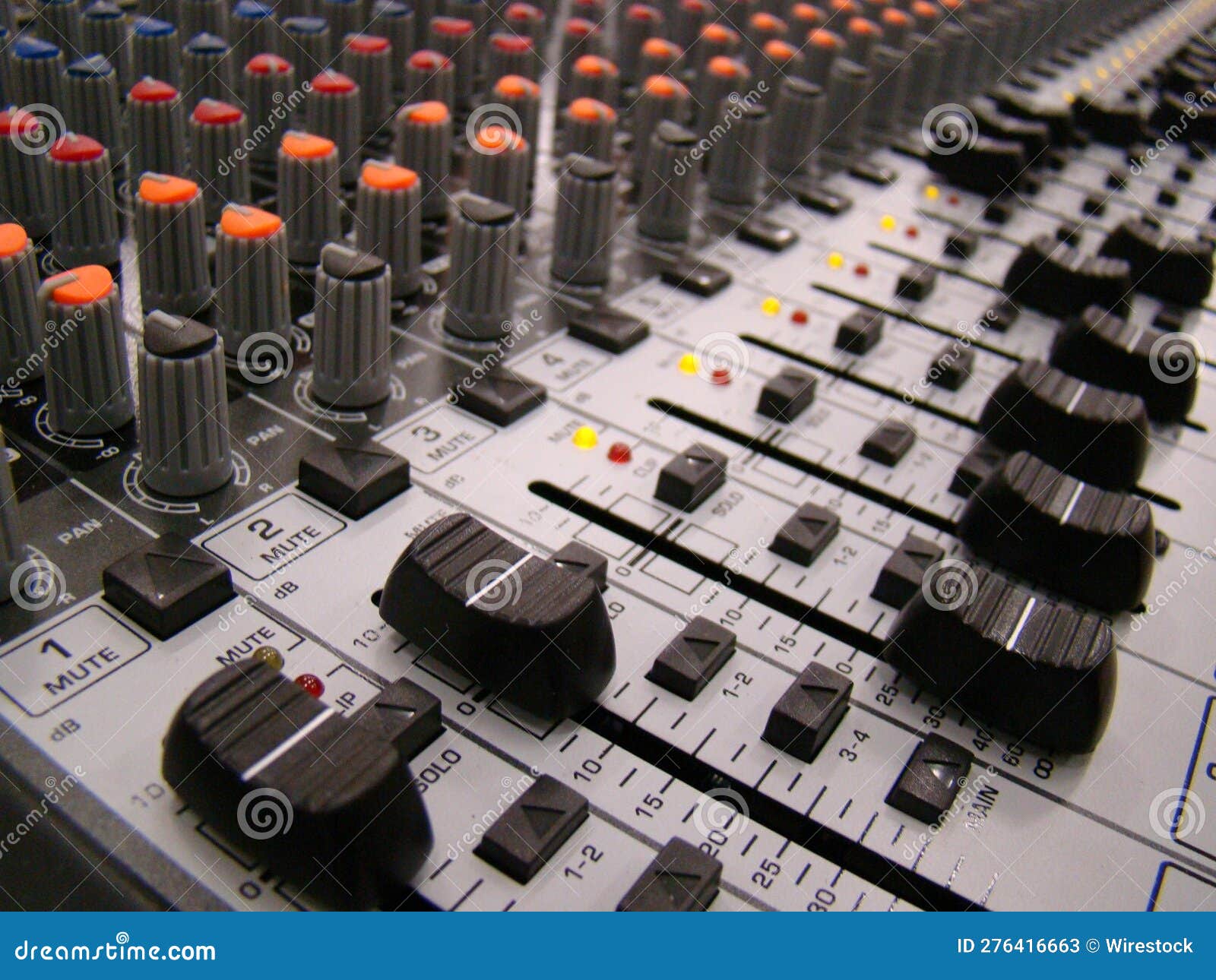 Multi-button sound desk stock image. Image of electric - 276416663