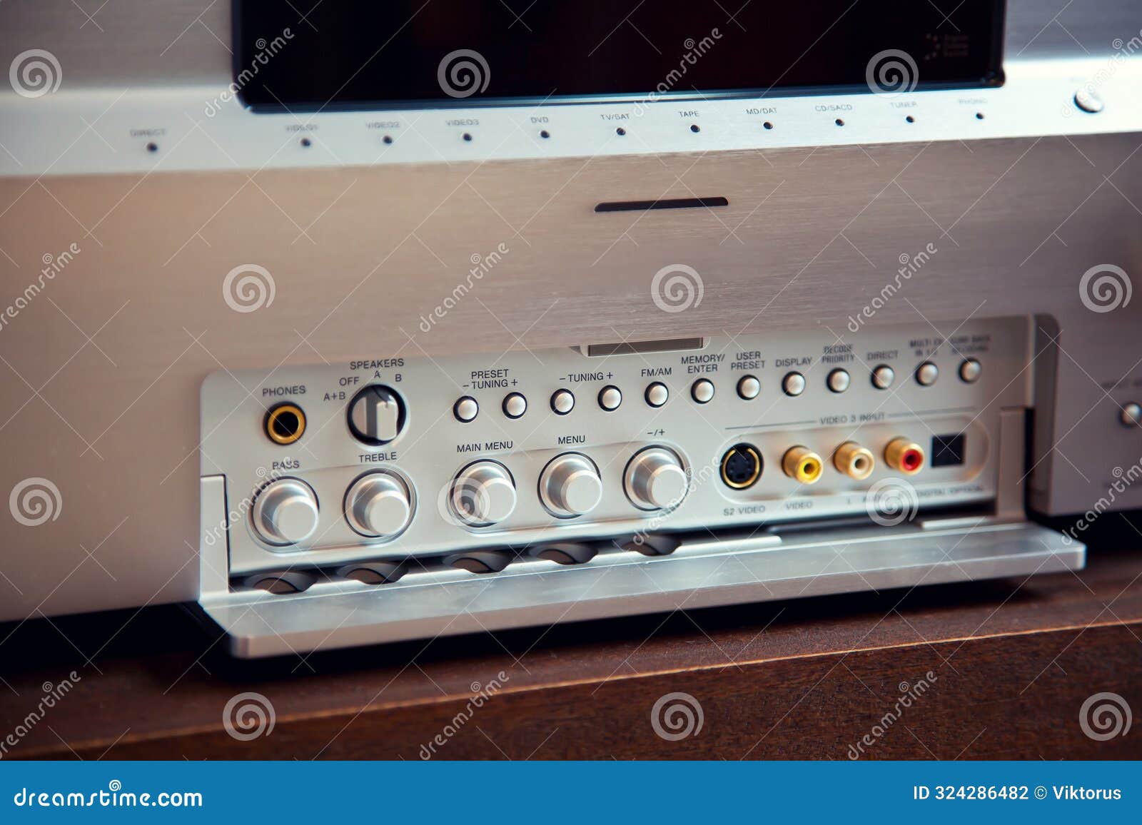 Multi Channel Audio Video Stereo Receiver with Open Control Compartment ...