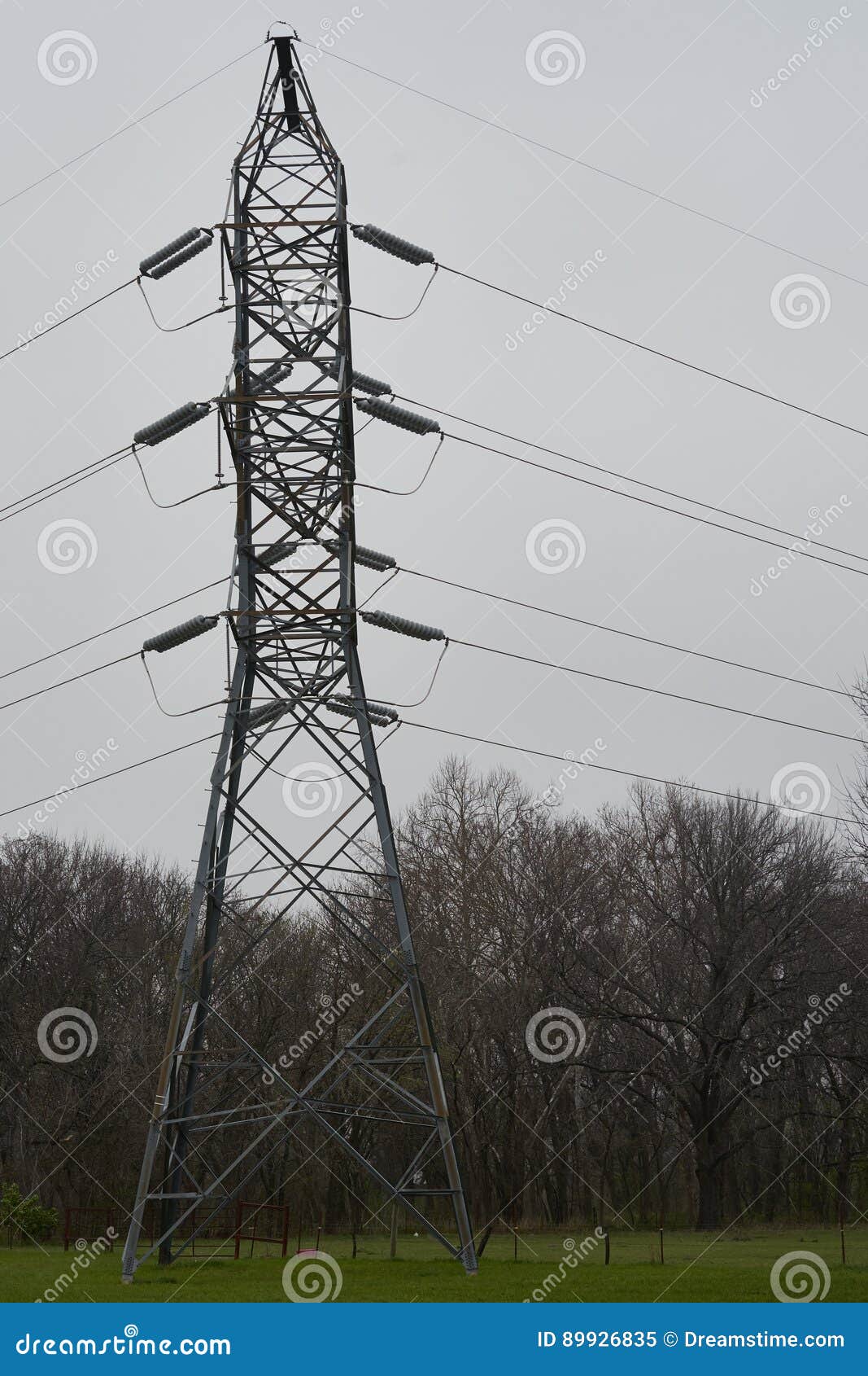 Multi-circuit Steel Lattice Electric Overhead Power Tower Stock Image ...