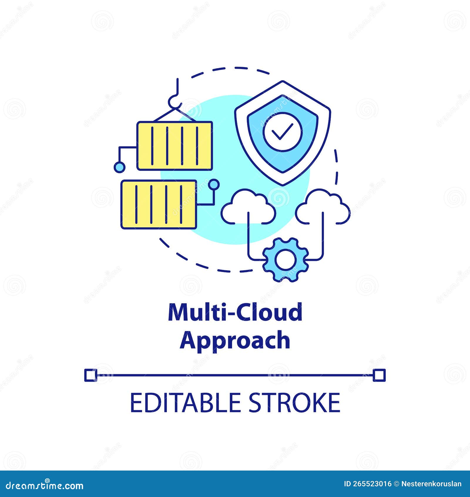 Multi-cloud Approach Concept Icon Stock Vector - Illustration of ...