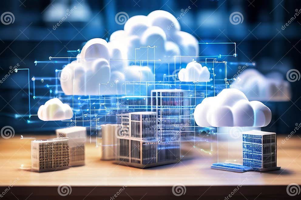 Multi Cloud Architecture Different Cloud Platforms Aws Azure Goo Stock ...