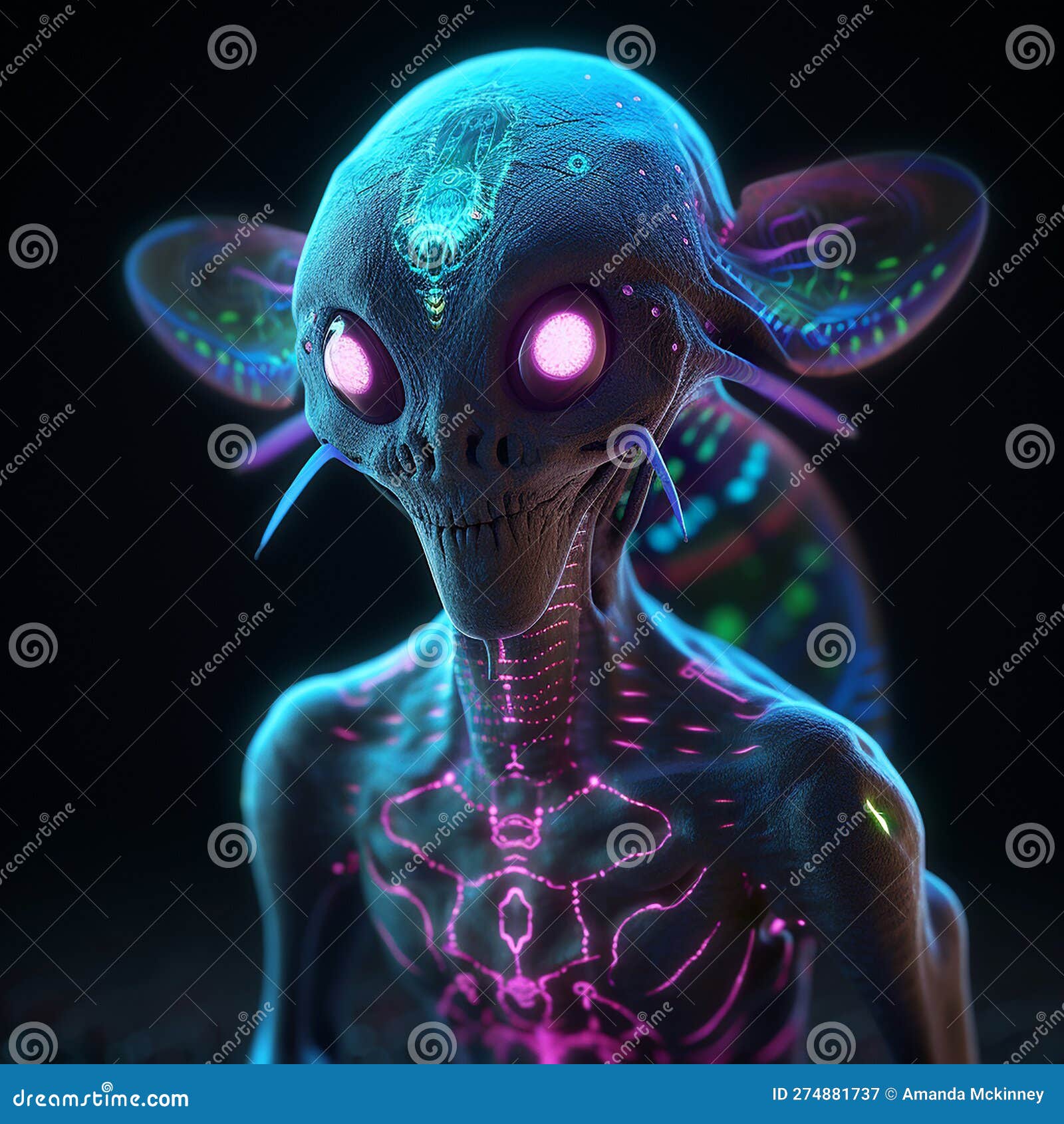 Bioluminescence Multi Color Alien. Ai Generated. Stock Image - Image of ...