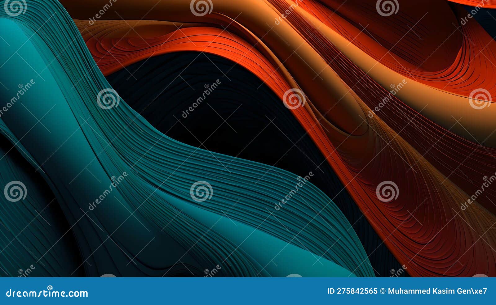 Multi Color Abstract Silk Waves Background Generative Art Stock ...