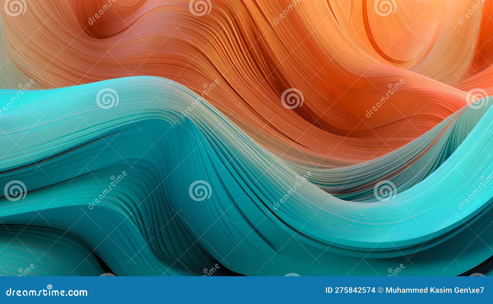 Multi Color Abstract Silk Waves Background Generative Art Stock ...