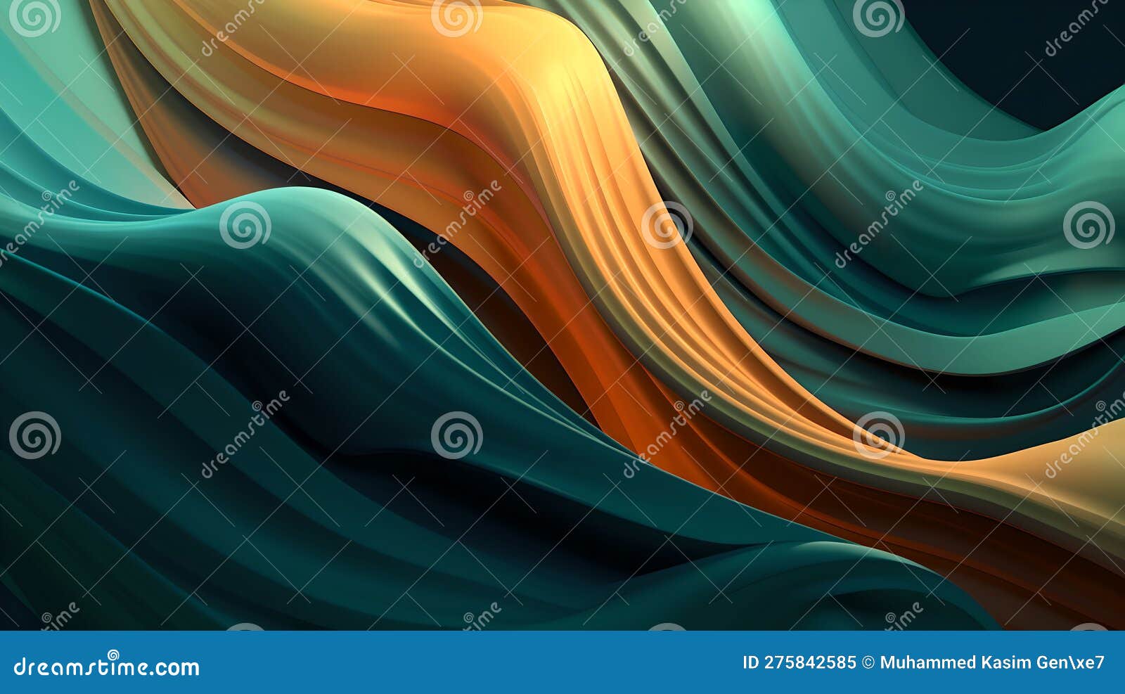 Multi Color Abstract Silk Waves Background Generative Art Stock ...