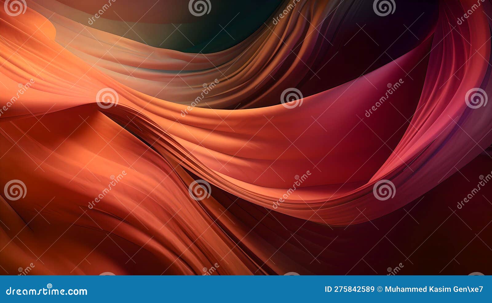 Multi Color Abstract Silk Waves Background Generative Art Stock ...