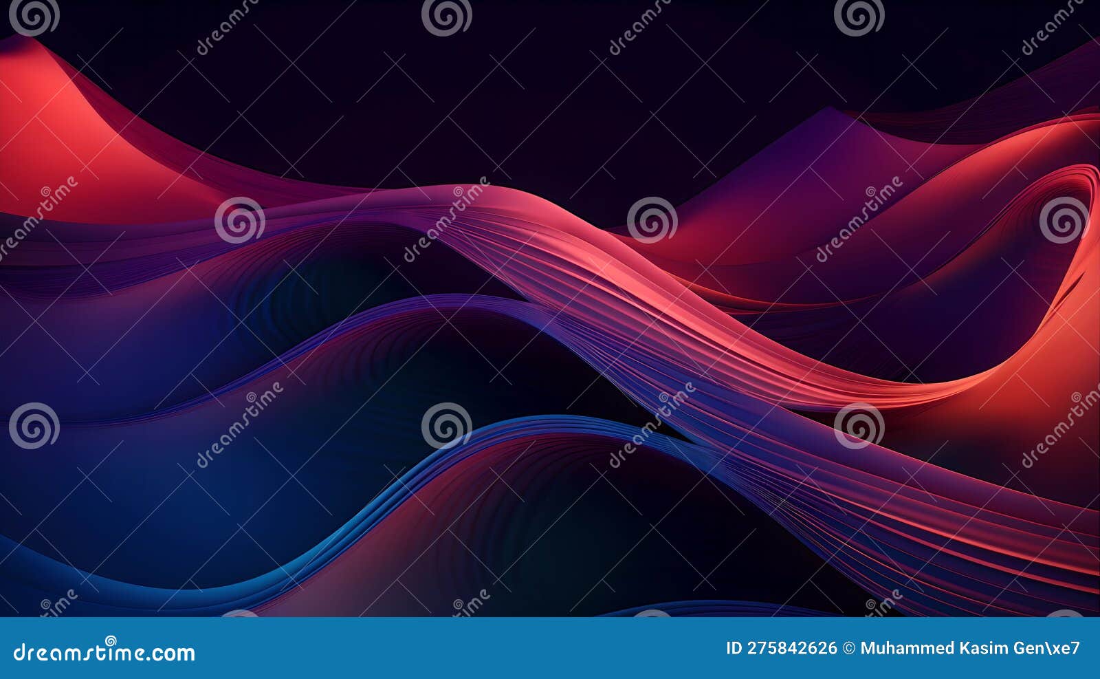 Multi Color Abstract Silk Waves Background Generative Art Stock ...