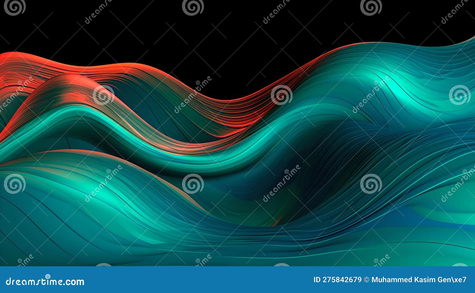 Multi Color Abstract Silk Waves Background Generative Art Stock ...