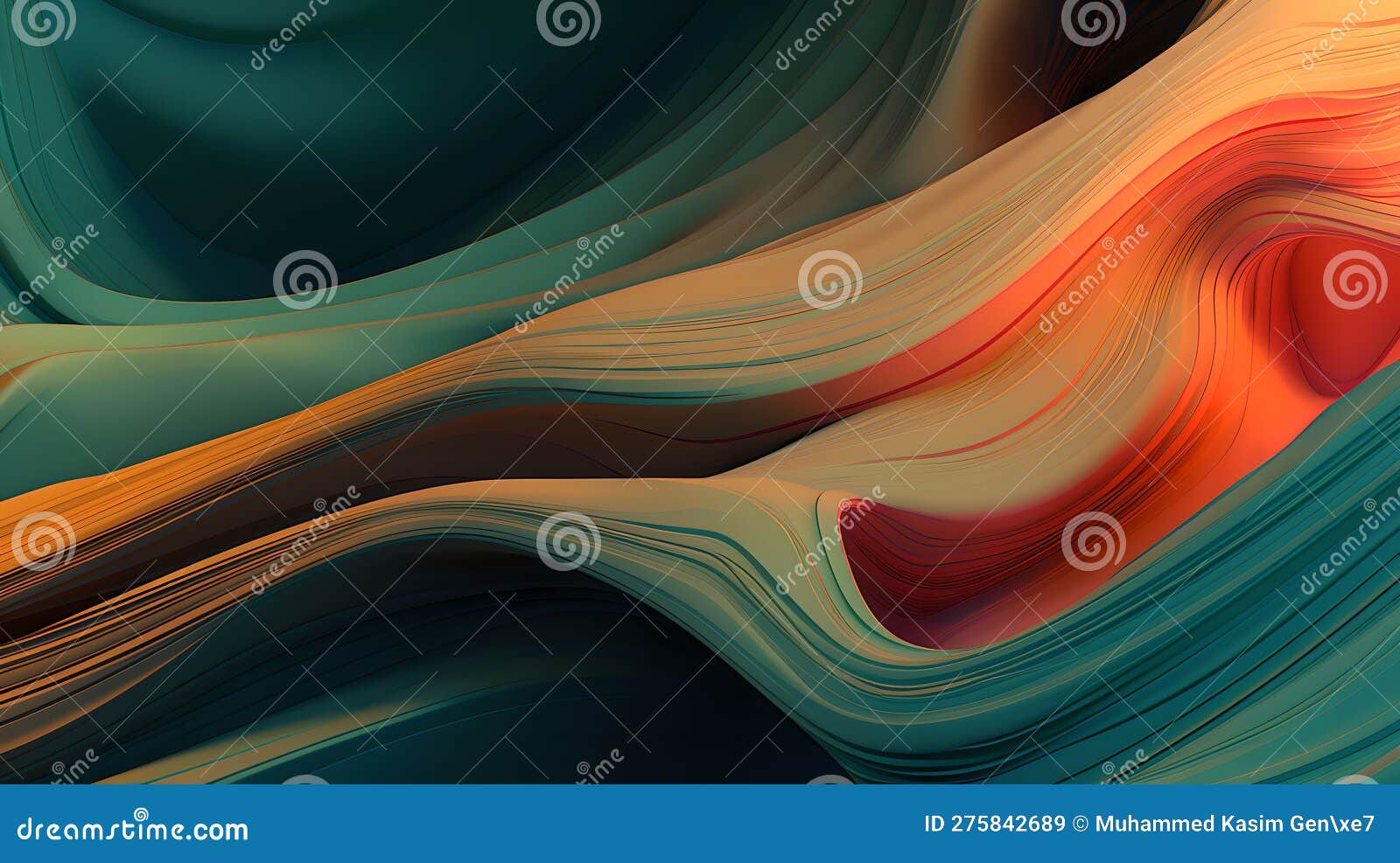 Multi Color Abstract Silk Waves Background Generative Art Stock ...