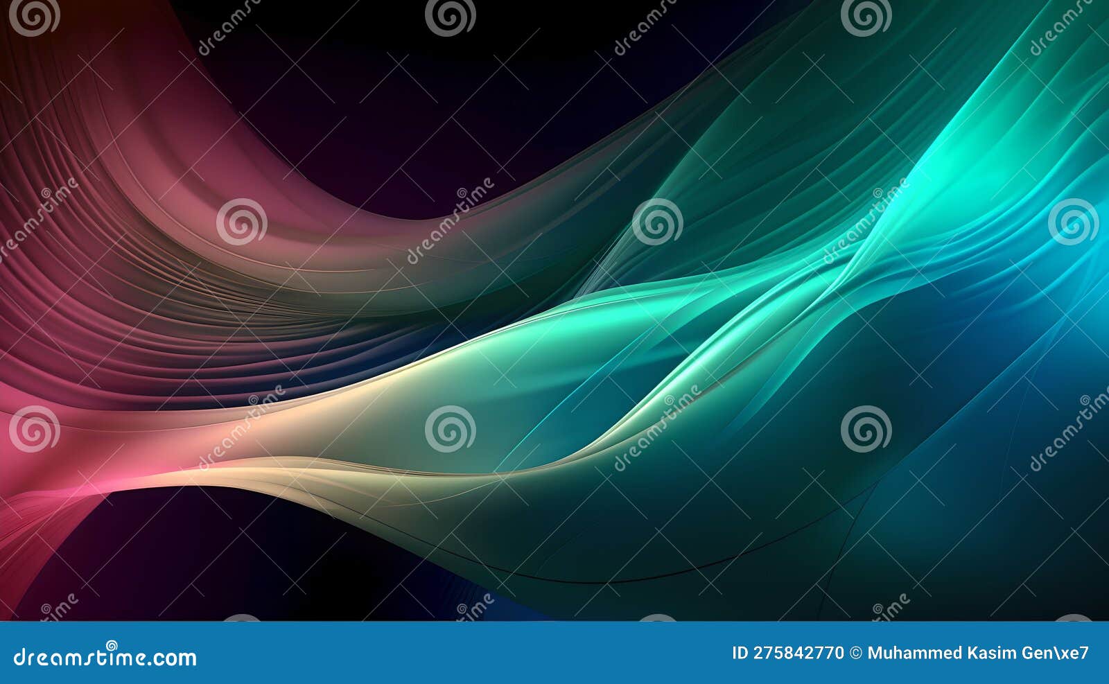Multi Color Abstract Silk Waves Background Generative Art Stock ...