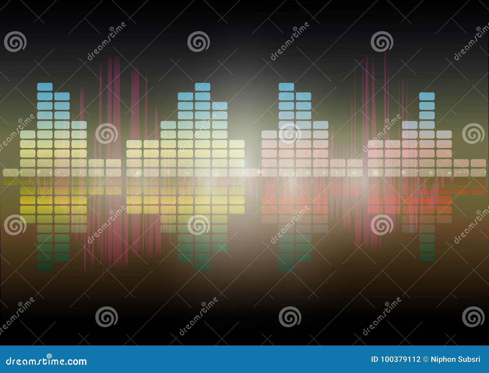 Multi Color Audio Waveform Technology Background Digital Equalizer ...