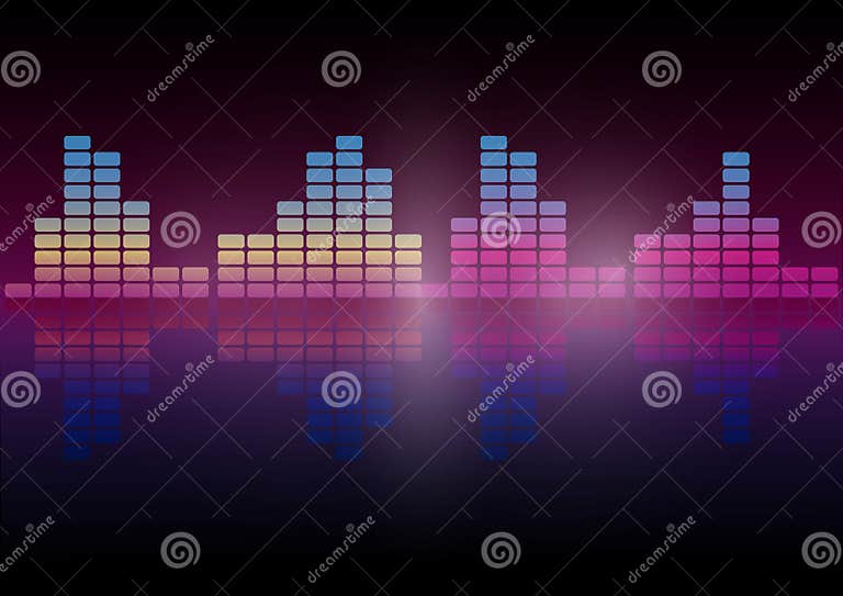 Multi Color Audio Waveform Technology Background Digital Equalizer ...
