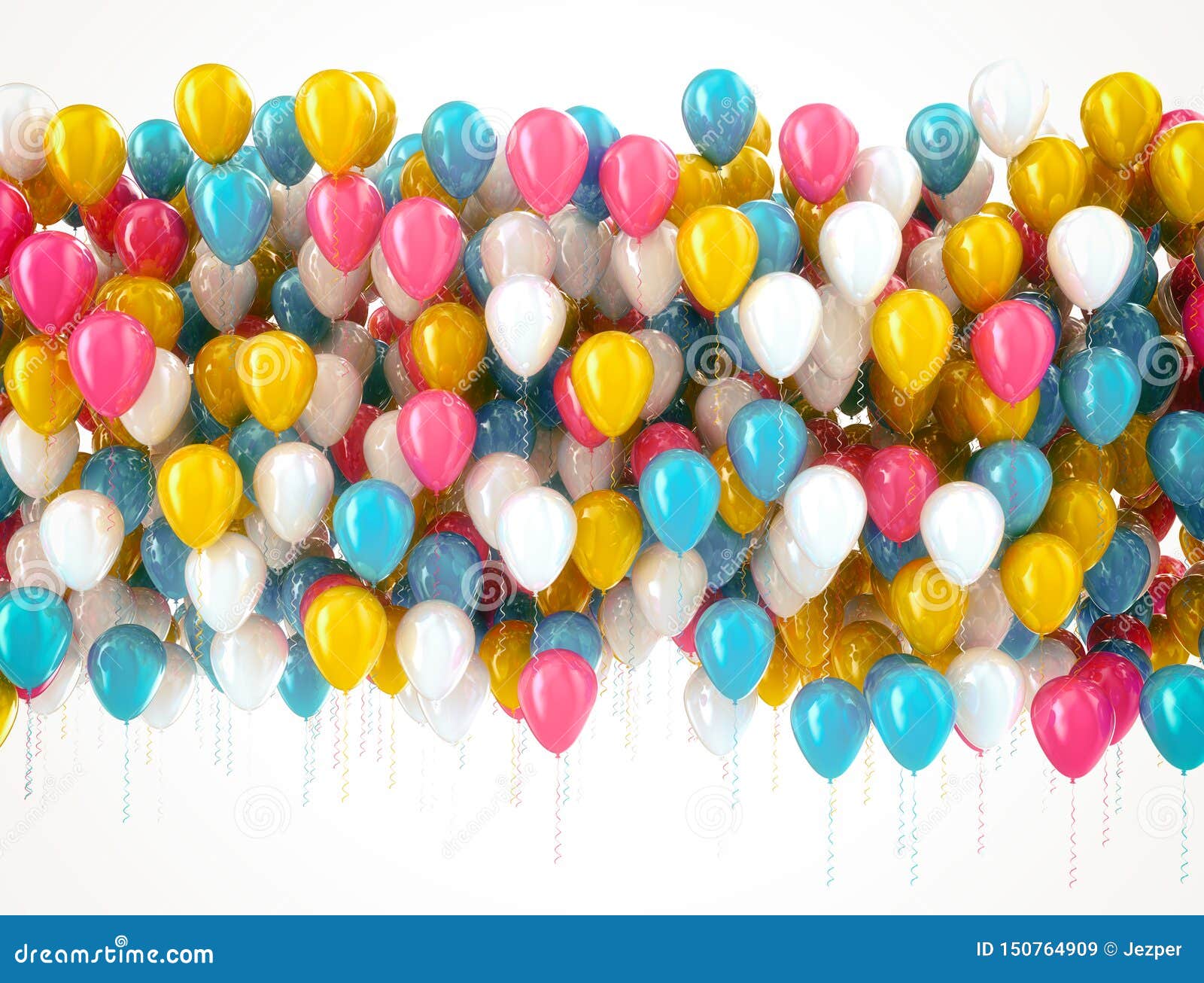 Multi Color Balloons Isolated on White Stock Illustration ...
