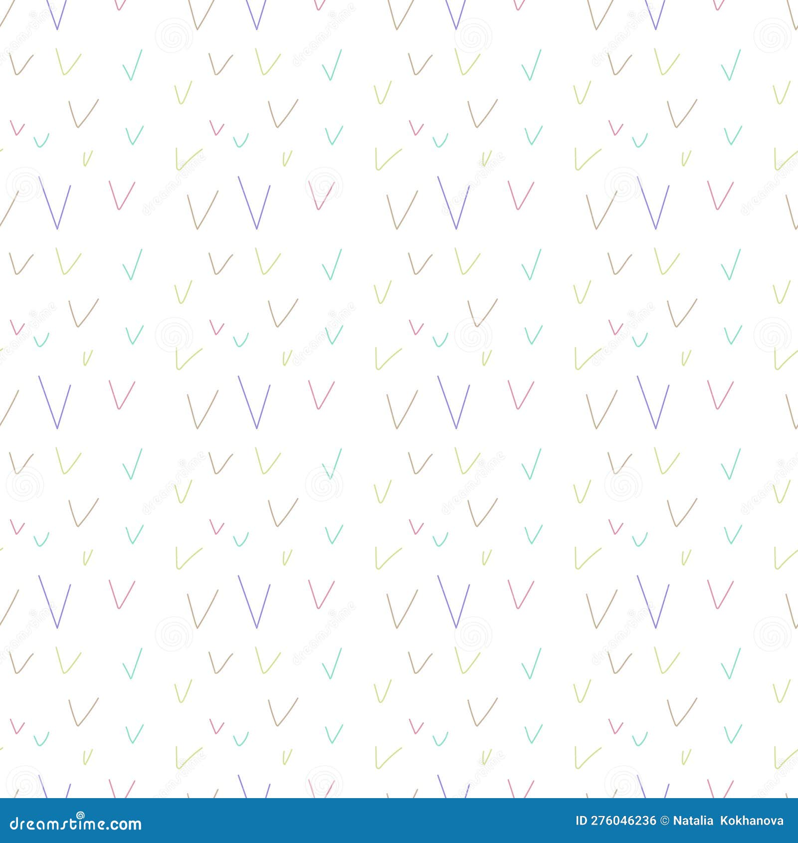 Multi Color Check Marks on a White Background. Simple Vector Seamless ...