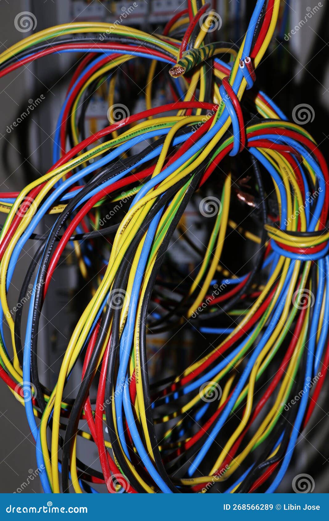 Multi Color Coded Electrical Cable Wire in a Work Site Stock Image ...