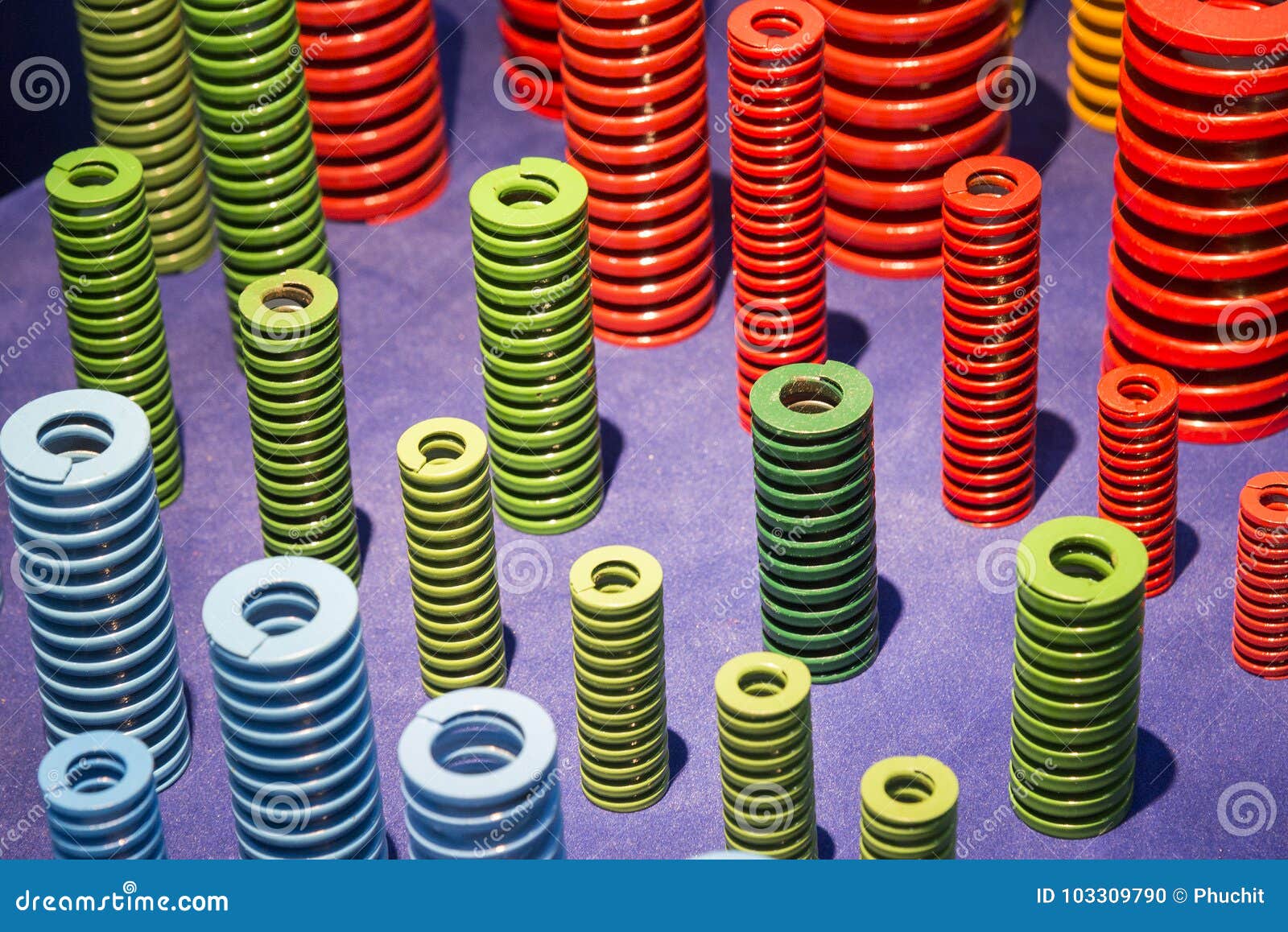 The Multi Color of Coil Spring on the Floor . Stock Photo - Image of ...