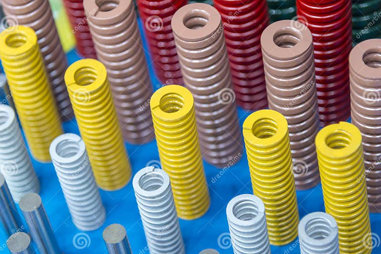 The Multi Color of Coil Spring on the Floor . Stock Photo - Image of ...