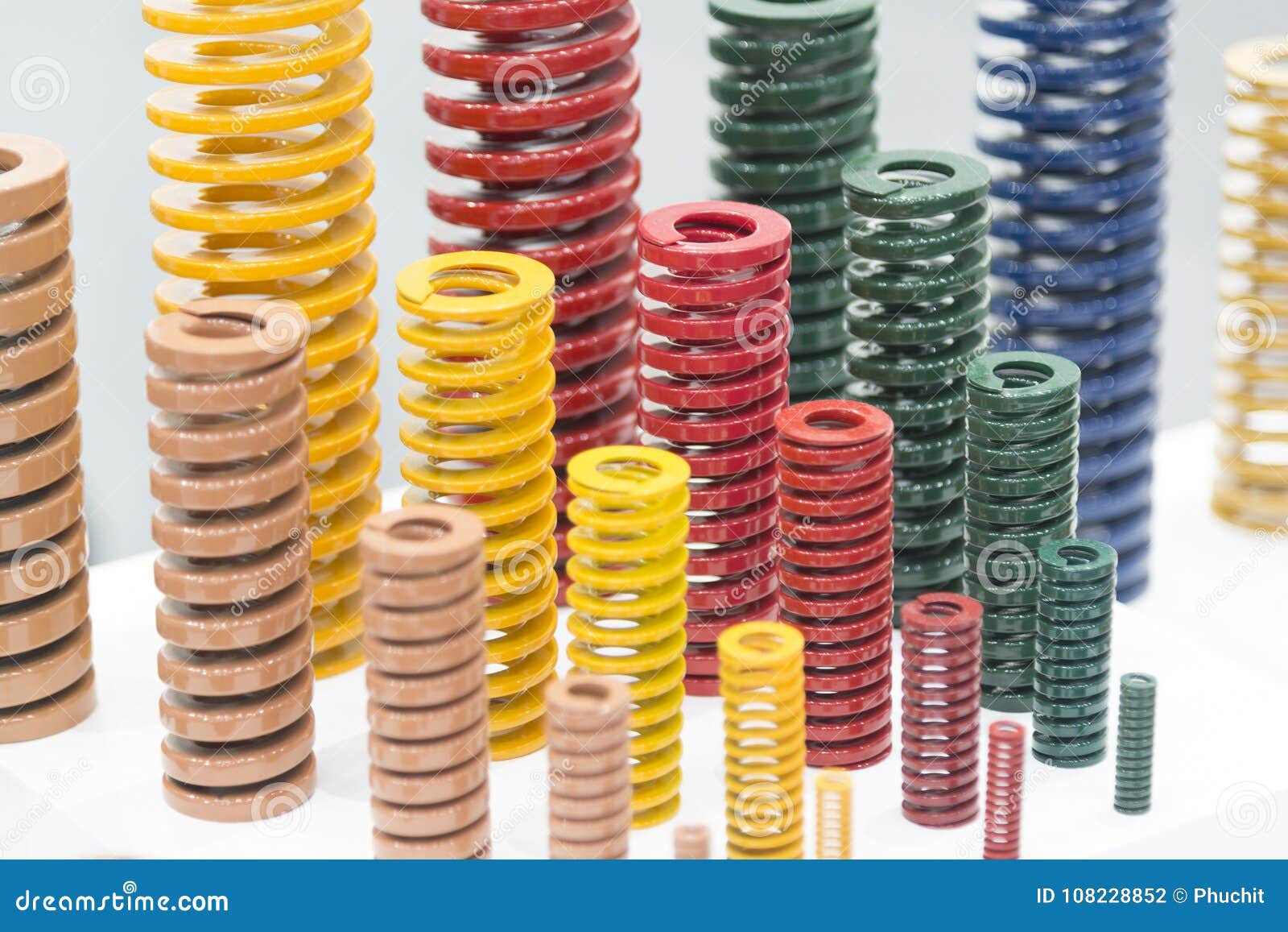 The Multi Color of Coil Spring on the Floor . Stock Photo - Image of ...