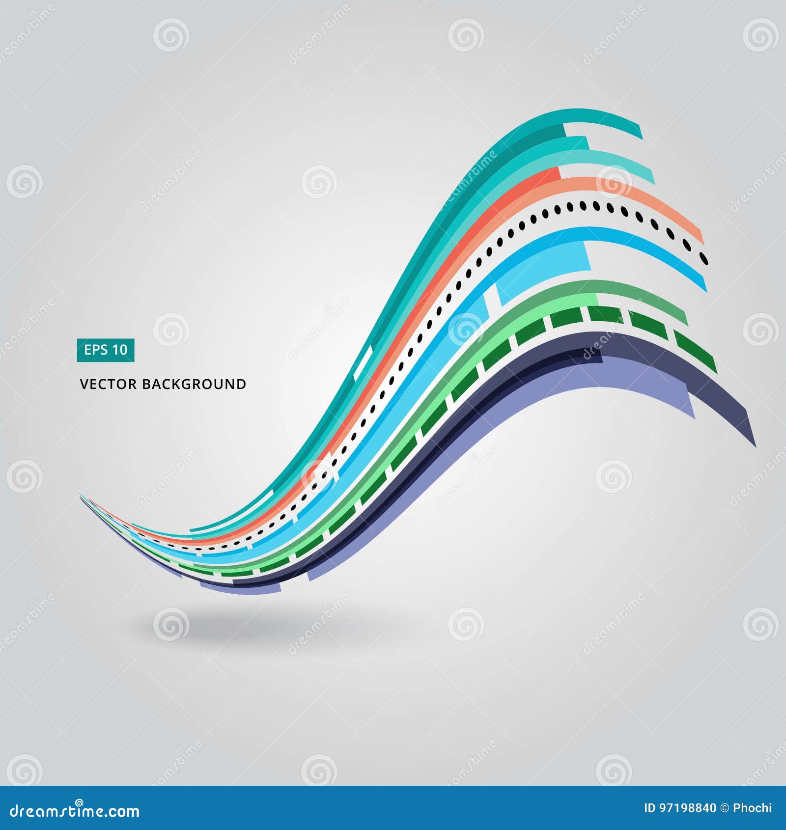 Multi-color Curve Line Abstraction Vector Illustration Stock Vector ...