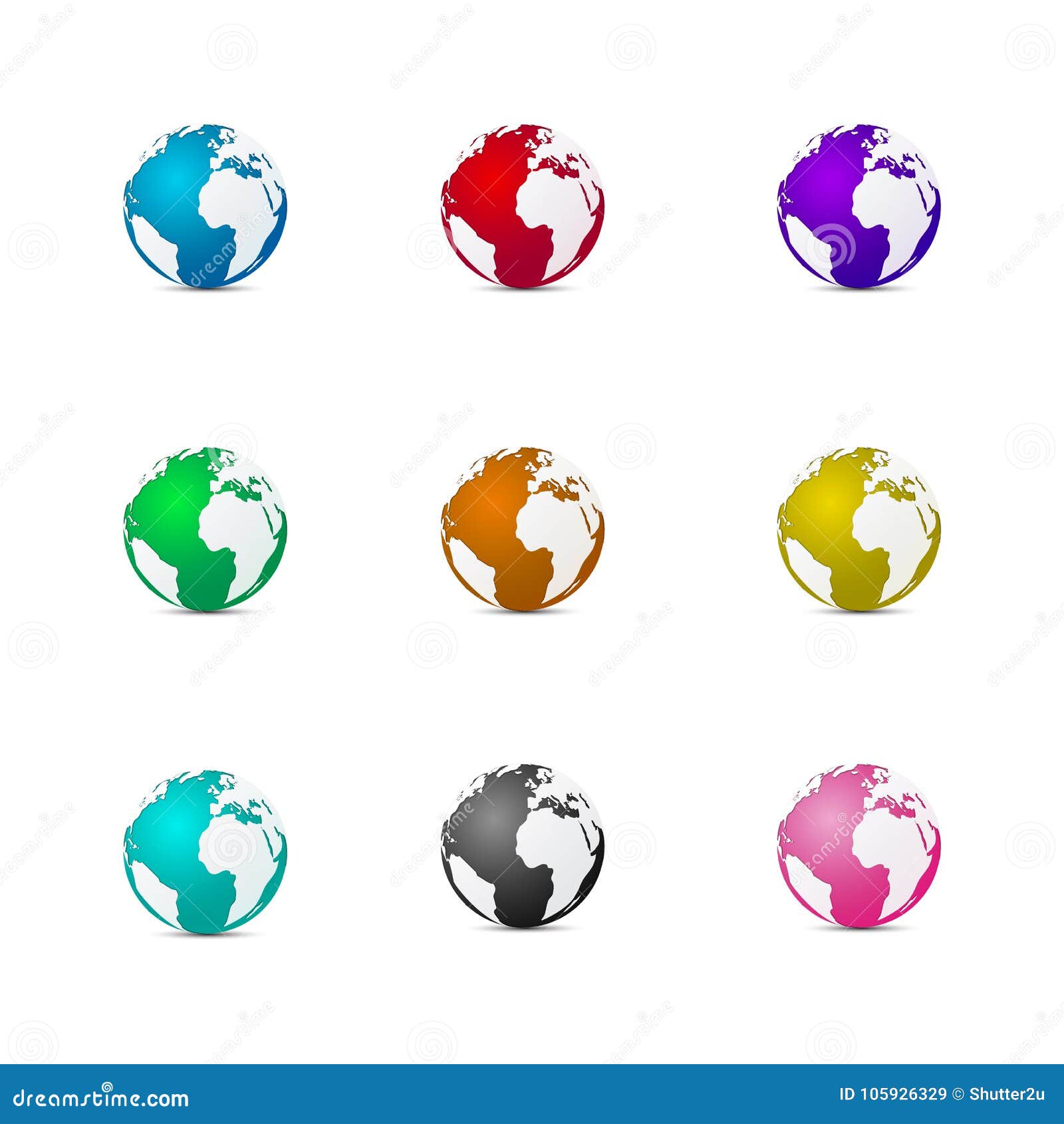 Multi-color 3D Earth Vector Stock Vector - Illustration of graphic ...