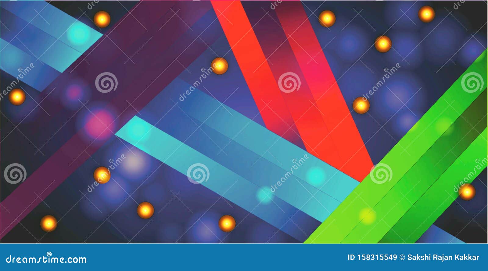 Multi Color 3 D with Lighted and Sparkling Effect Computer Generated ...