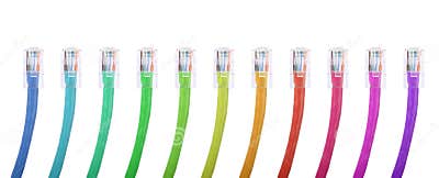 Multi Color Ethernet Network Plugs Stock Photo - Image of closeup ...