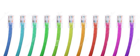 Multi Color Ethernet Network Plugs Stock Photo - Image of closeup ...