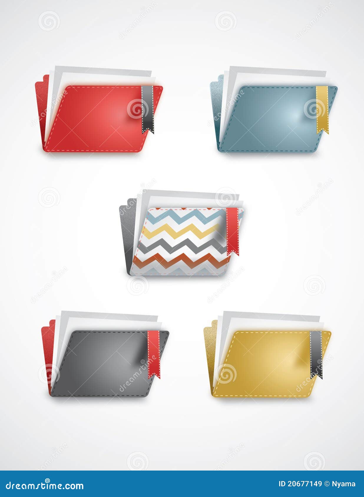 Multi Color File Folders stock illustration. Illustration of fashion ...