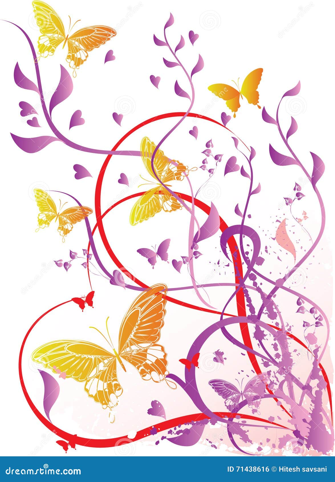Multi-color Flower Design Art Work Stock Illustration - Illustration of ...