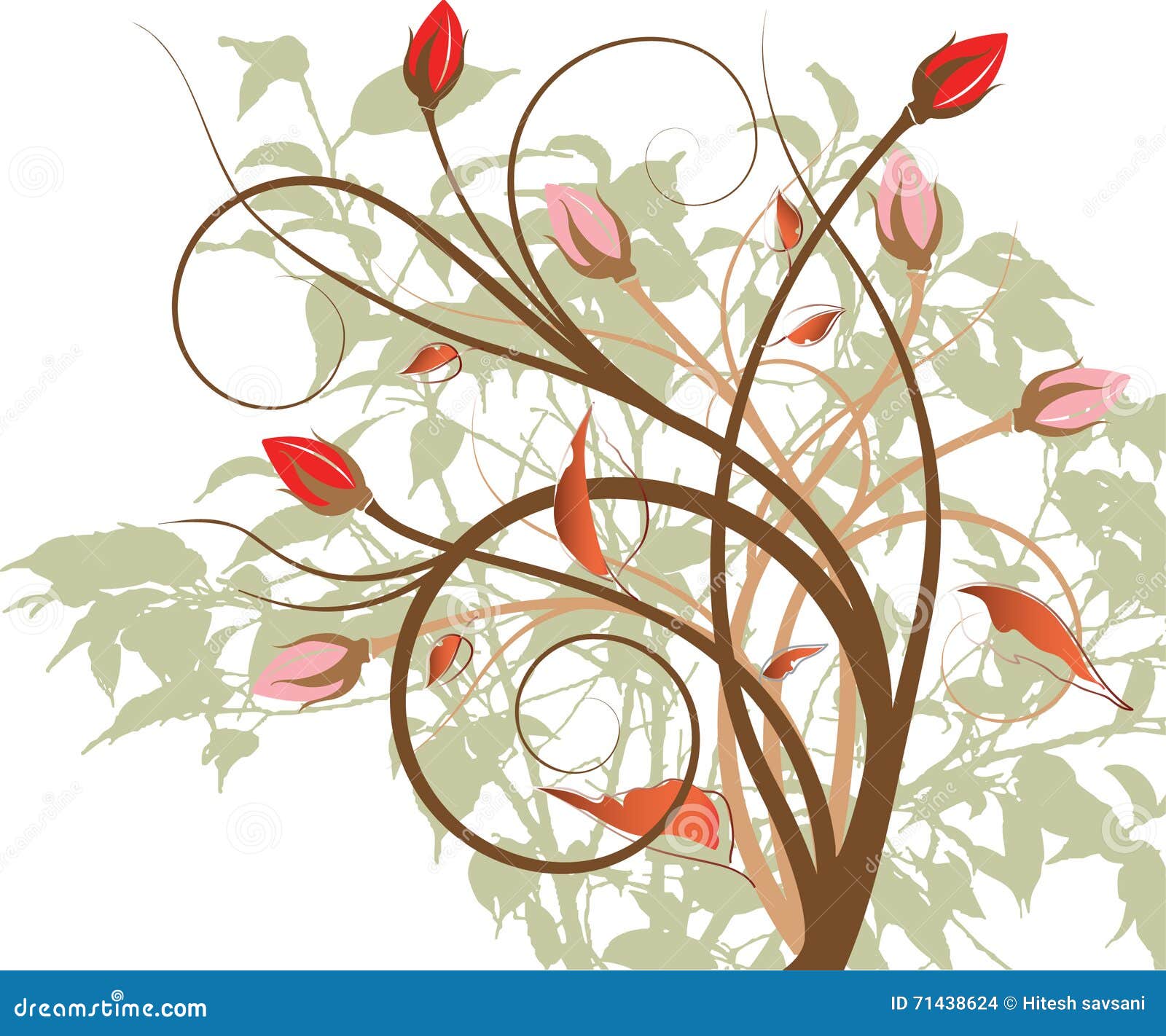 Multi-color Flower Design Art Work Stock Illustration - Illustration of ...