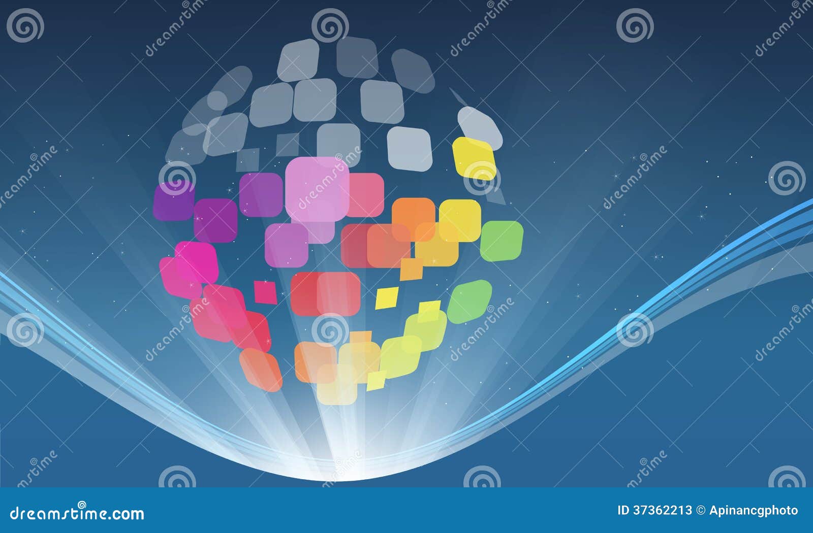 Multi color global social stock illustration. Illustration of form ...