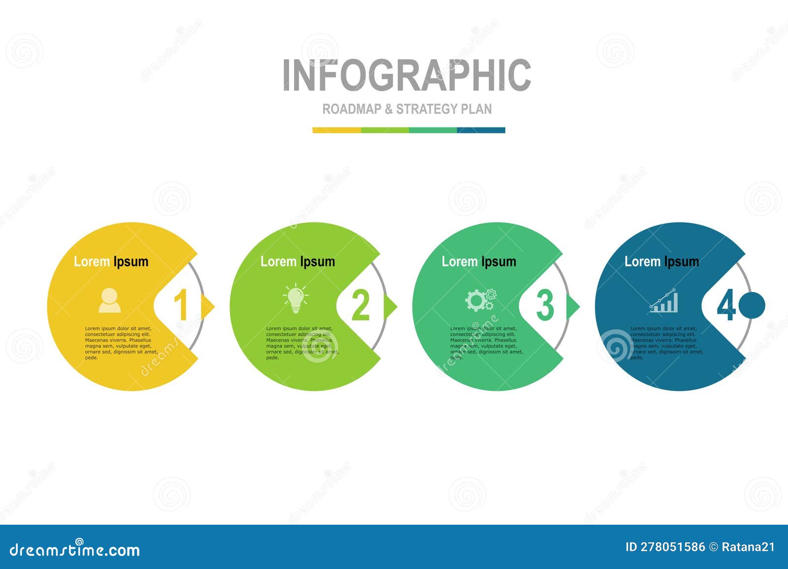 Infographic Elements Design Template, Business Concept with 4 Steps ...