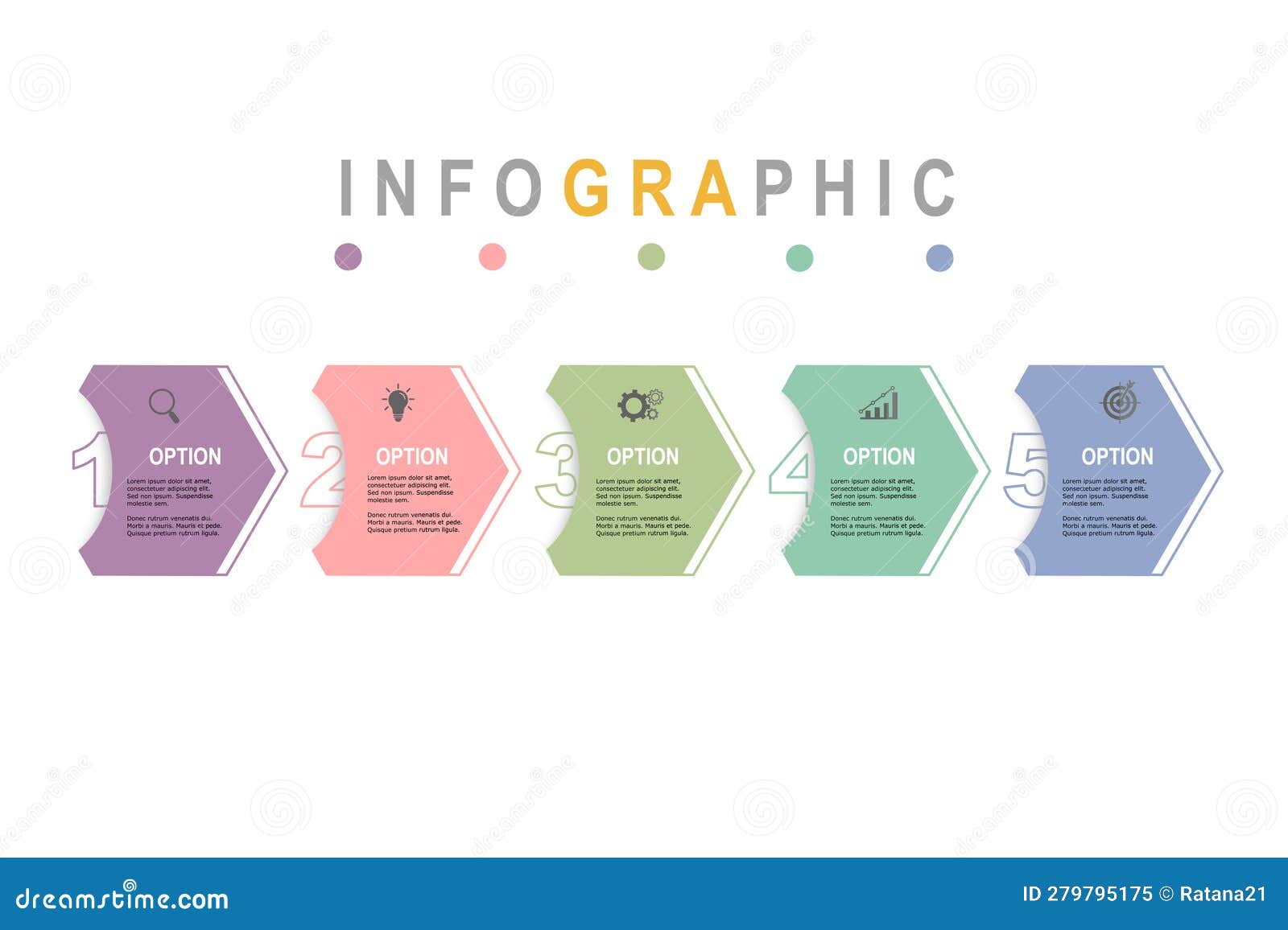 Infographic Elements Template, Business Concept with , 5 Steps ...